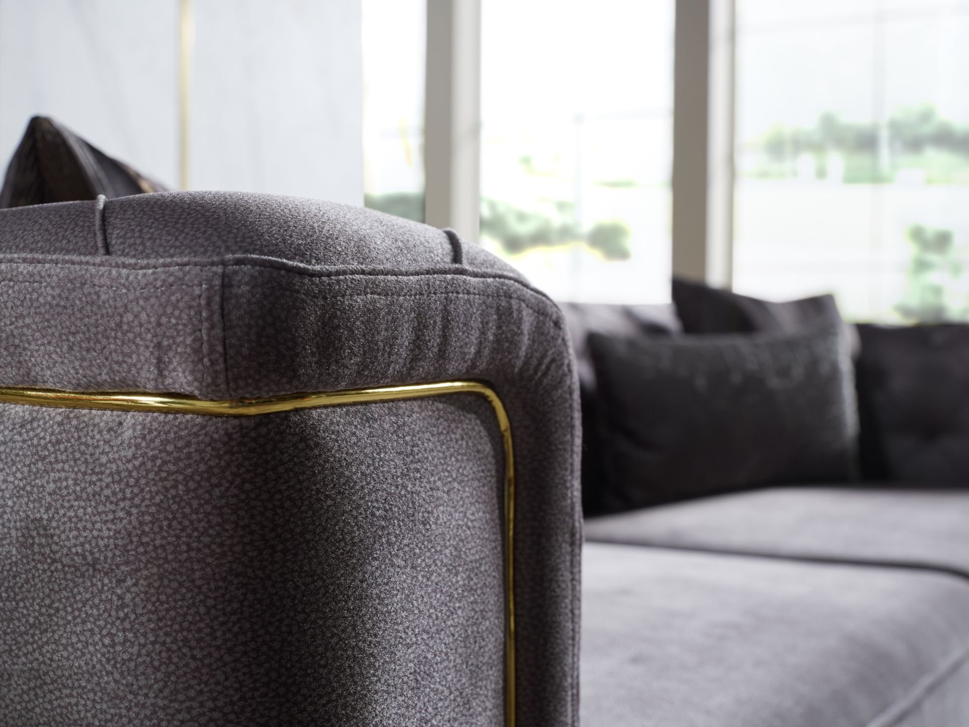 Blanca Koltuk Takımı Gri - Model 1 - Altın | İstikbal